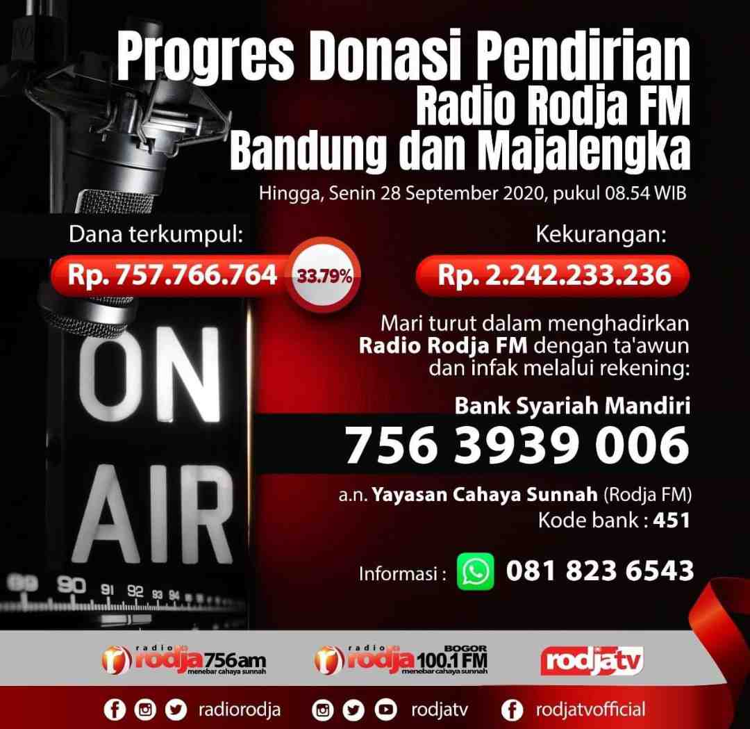 Progres Donasi Pendirian Radio Rodja FM Bandung Dan Majalengka | AtmaGo