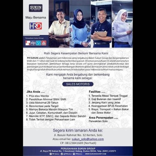 Lowongan Sales Motoris Surakarta | AtmaGo