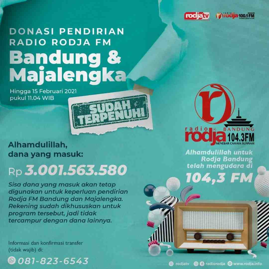 Donasi Pendirian Rodja FM Bandung Majalengka Sudah Terpenuhi | AtmaGo