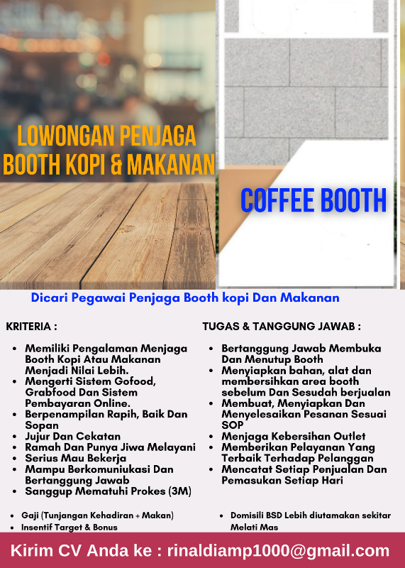 Penjaga Booth Minuman dan Makanan di BSD | AtmaGo
