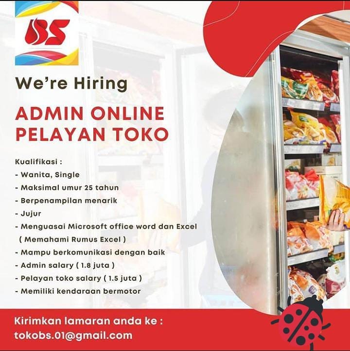 Lowongan ADMIN ONLINE, PELAYAN TOKO | AtmaGo