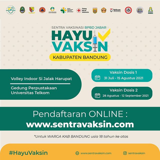 Link Pendaftaran Sentra Vaksinasi Kabupaten Bandung Yang Digelar Sampai