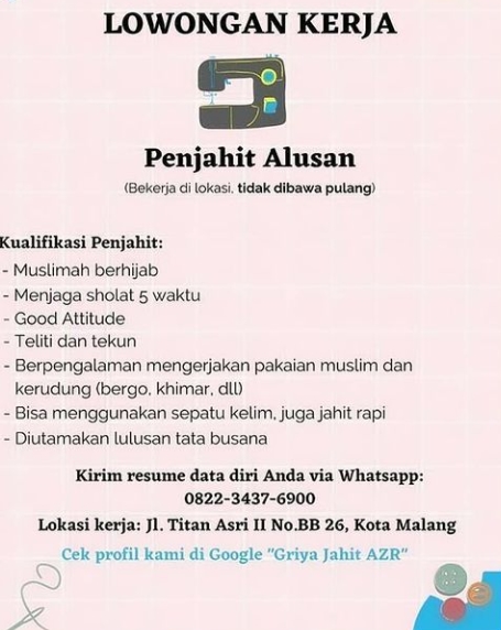 Griya Jahit Logo Ulwy Griya Jahit Generasi Dluwak