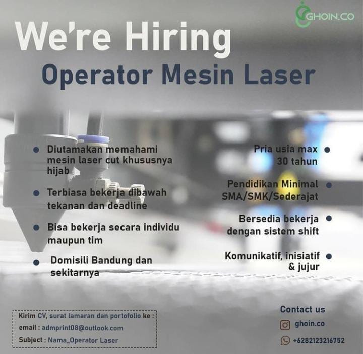 Operator Mesin Laser | AtmaGo