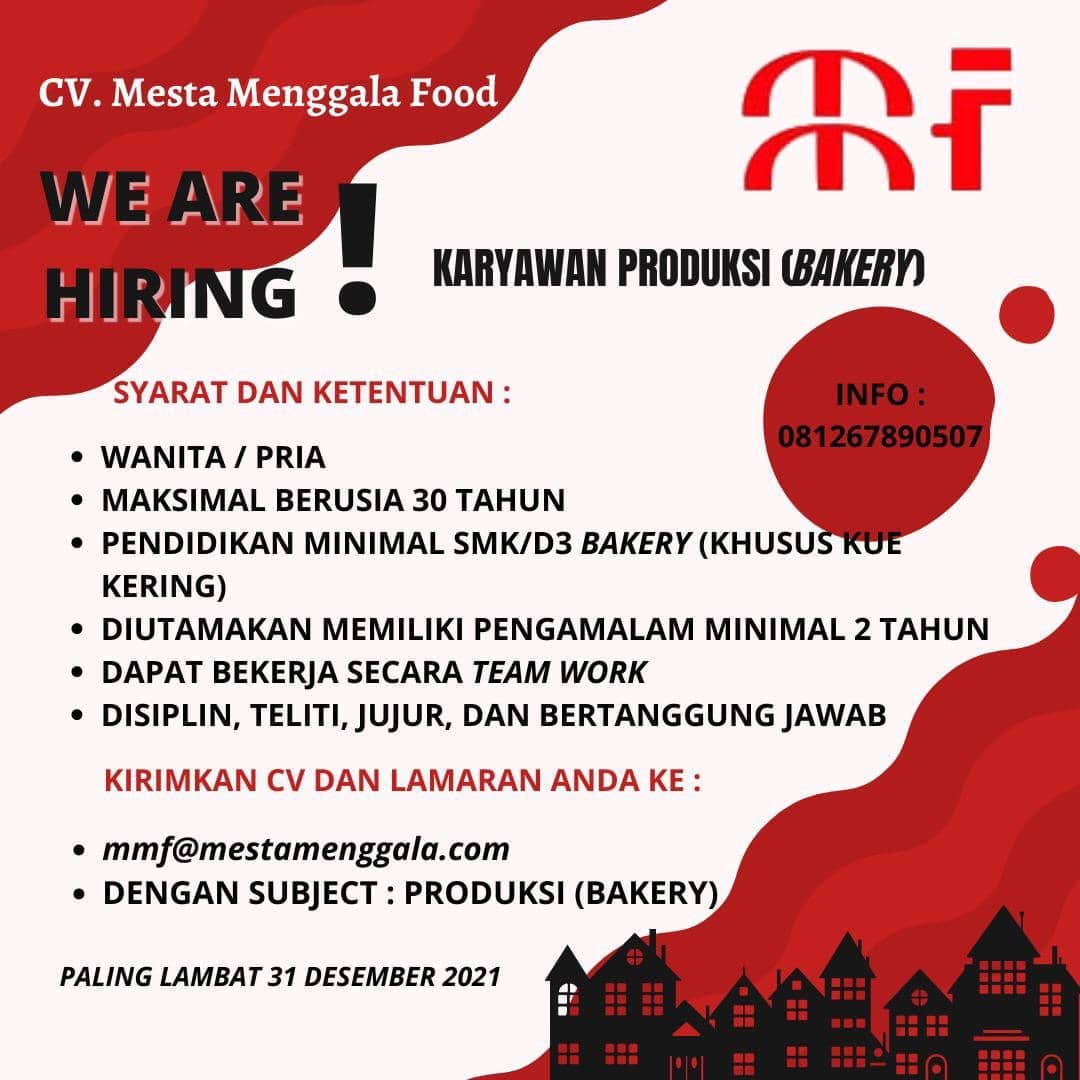KARYAWAN PRODUKSI BAKERY | AtmaGo