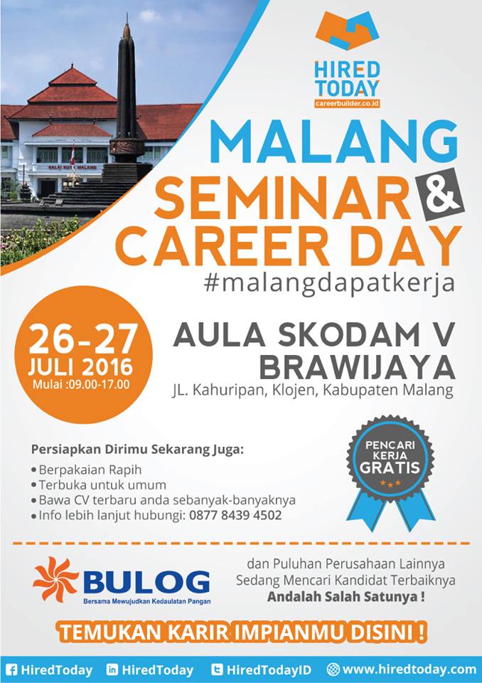 (Info Karir) Bursa Kerja Malang Seminar & Career Day – Juli 2016 | AtmaGo