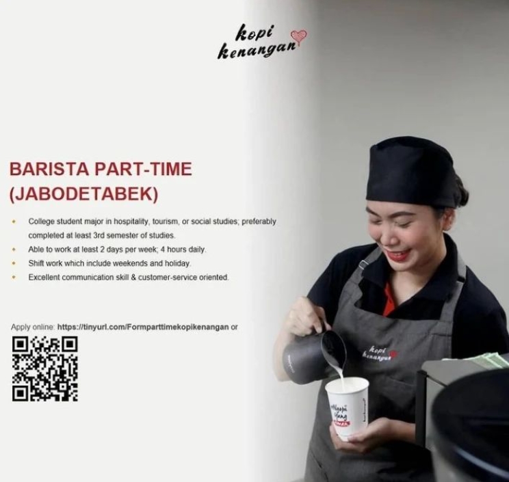 Lowongan BARISTA Part-Time (Jabodetabek) | AtmaGo