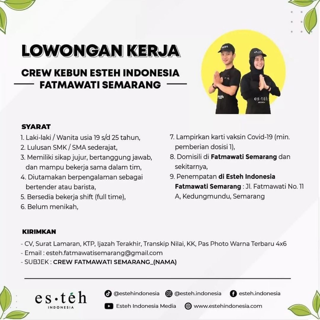 Lowongan Outlet Crew Semarang | AtmaGo