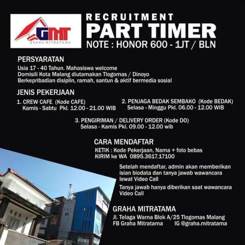 Lowongan Crew Cafe, Kurir Delivery, dan Penjaga Toko | AtmaGo