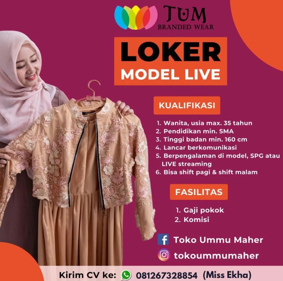 Lowongan Model Muslimah Livestreaming | AtmaGo