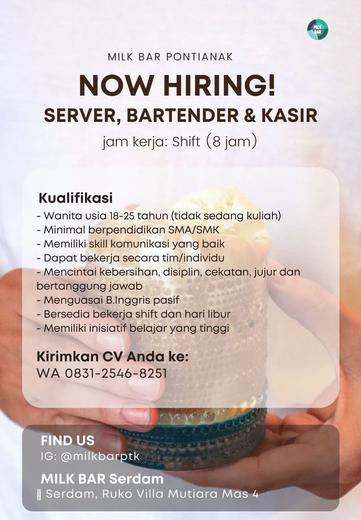 Lowongan Server, Bartender, dan Kasir | AtmaGo