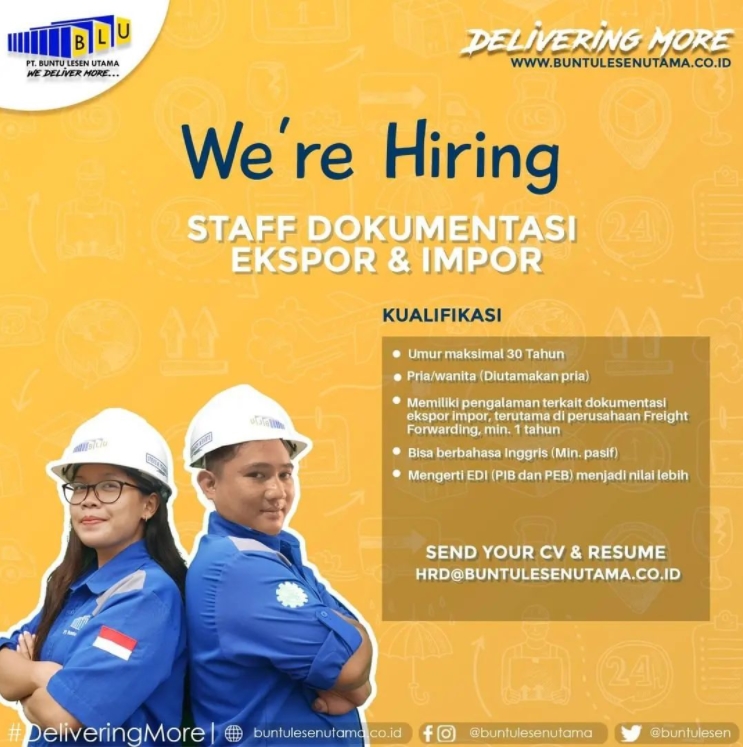 Lowongan Karyawan Perusahaan Ekspor-Impor | AtmaGo