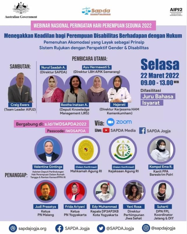 Agenda Perempuan: Menegakan Keadilan bagi Perempuan Disabilitas Berhadapan dengan Hukum | AtmaGo