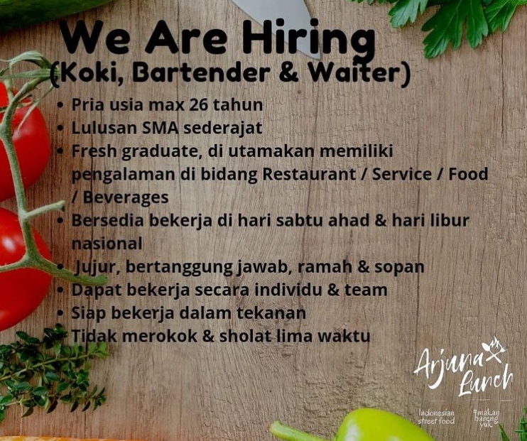 Koki, Bartender & Waiter | AtmaGo