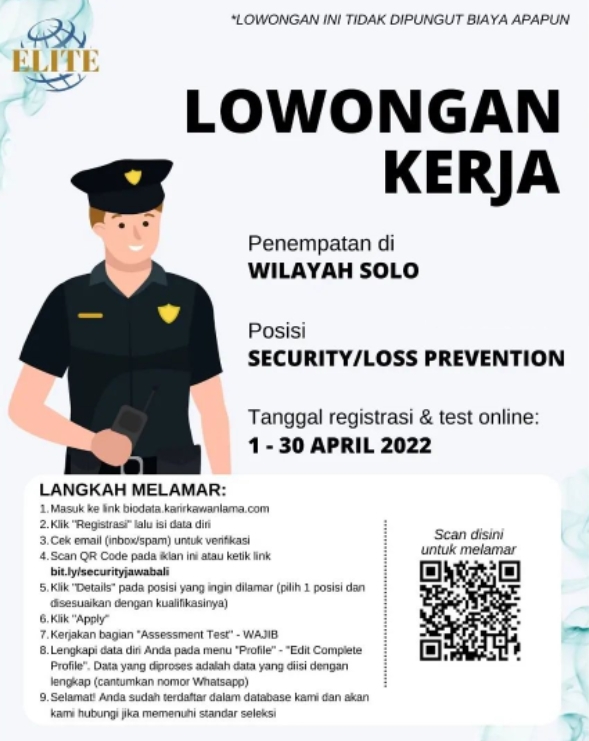 Lowongan Satpam / Security | AtmaGo