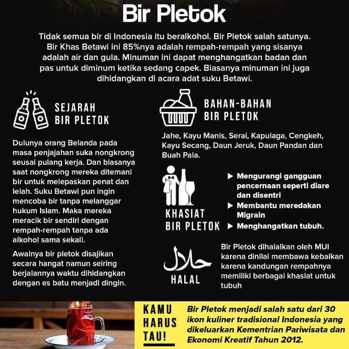 BIR PLETOK, BETAWI PUNYA MINUMAN KESEHATAN DAN MENYEGARKAN | AtmaGo