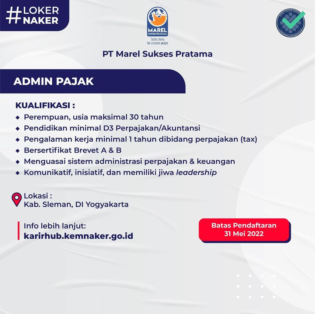 Lowongan ADMIN PAJAK | AtmaGo