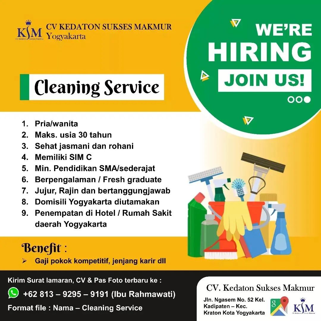 Lowongan Cleaning Service | AtmaGo