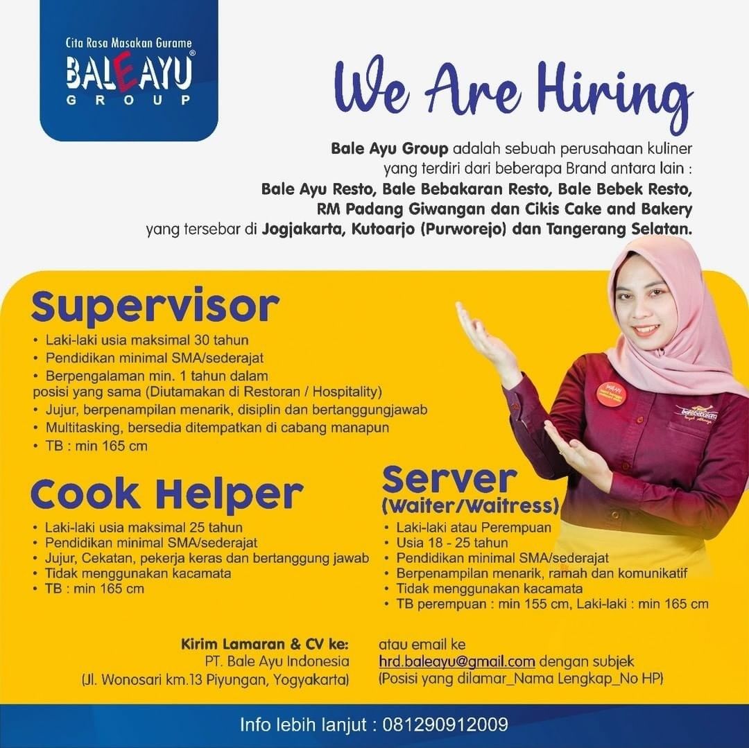 Supervisor, Server, dan Cook Helper | AtmaGo