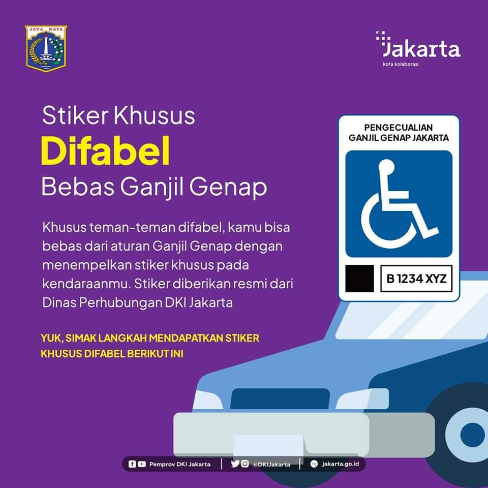 Stiker Khusus Difabel Bebas Ganjil Genap | AtmaGo