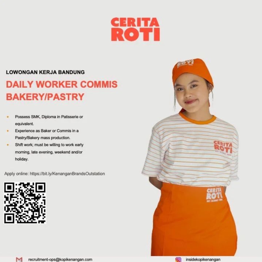 Lowongan Daily Worker Commis Baker | AtmaGo