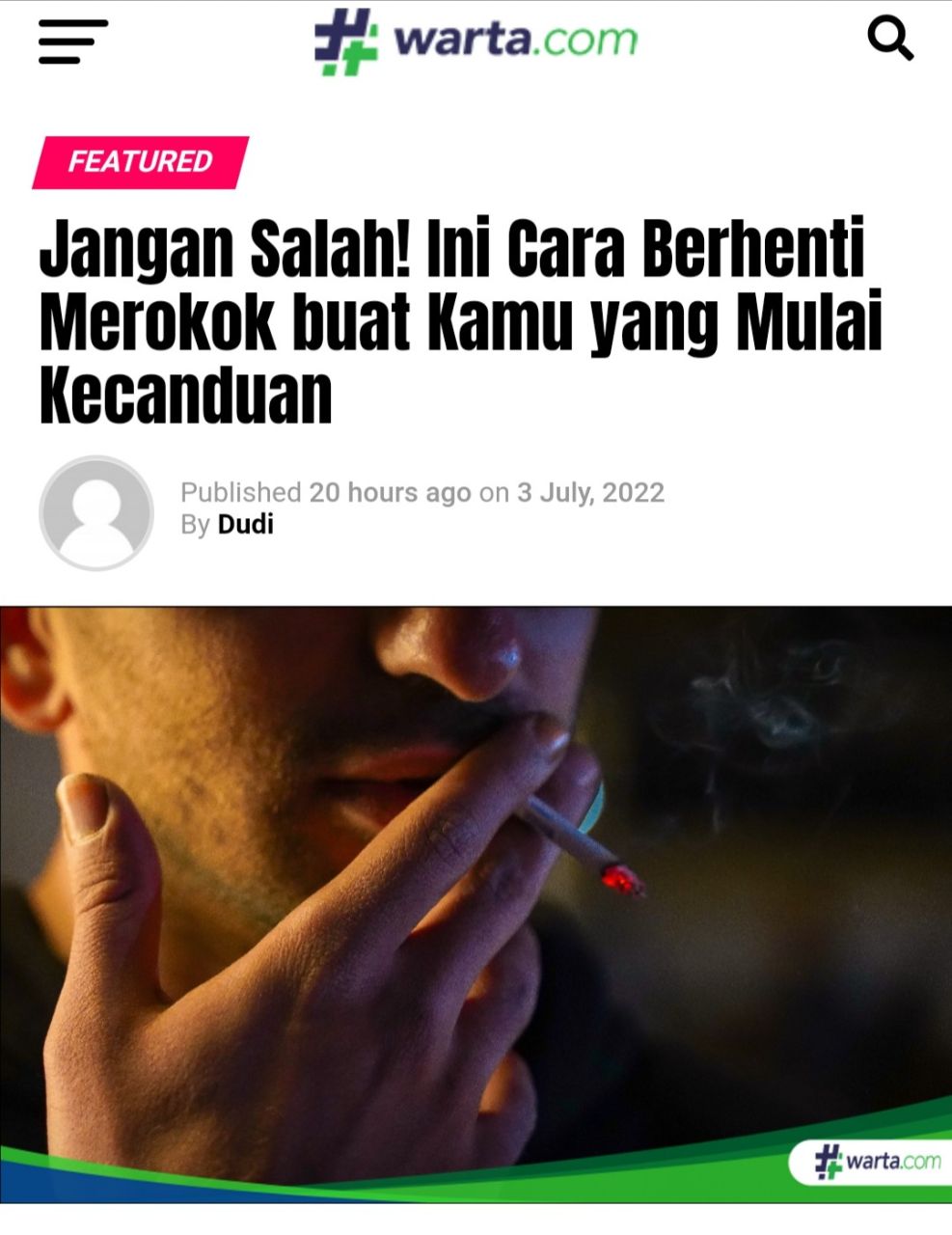 JANGAN SALAH! INI CARA BERHENTI MEROKOK BUAT KAMU YANG MULAI KECANDUAN ROKOK | AtmaGo