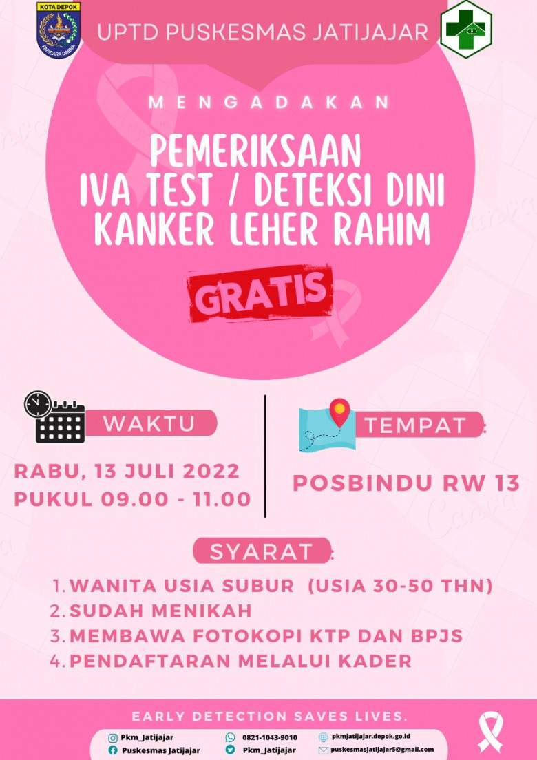 Pemerikasaan IVA Test Kanker Rahim Gratis di Posbindu RW13 (13 Juli ...
