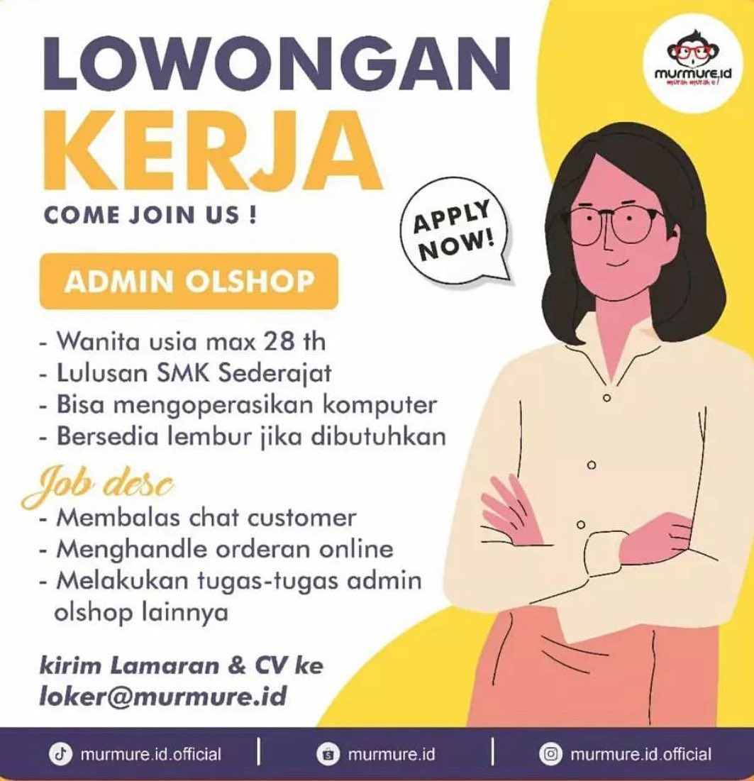 Lowongan Admin Olshop | AtmaGo
