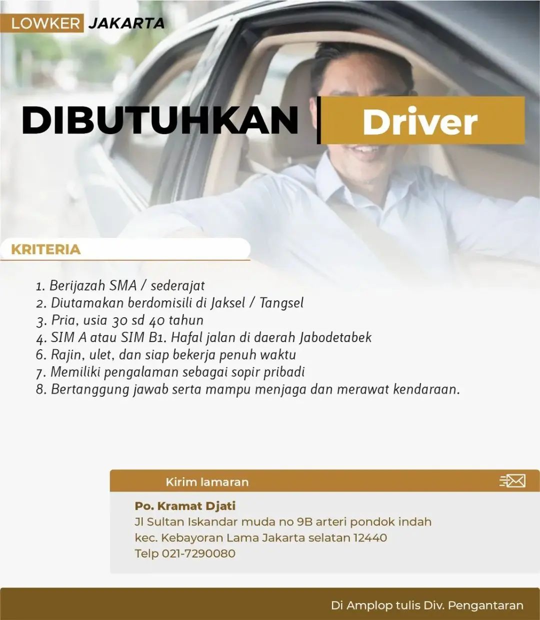 Dibutuhkan Driver Jakarta Selatan | AtmaGo