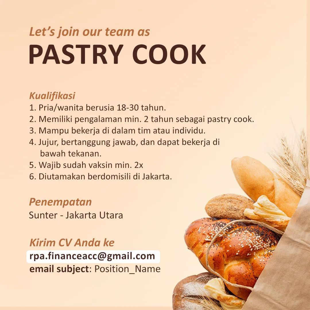 PASTRY COOK | AtmaGo