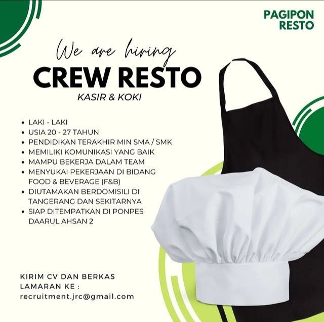 CREW RESTO KASIR DAN KOKI | AtmaGo