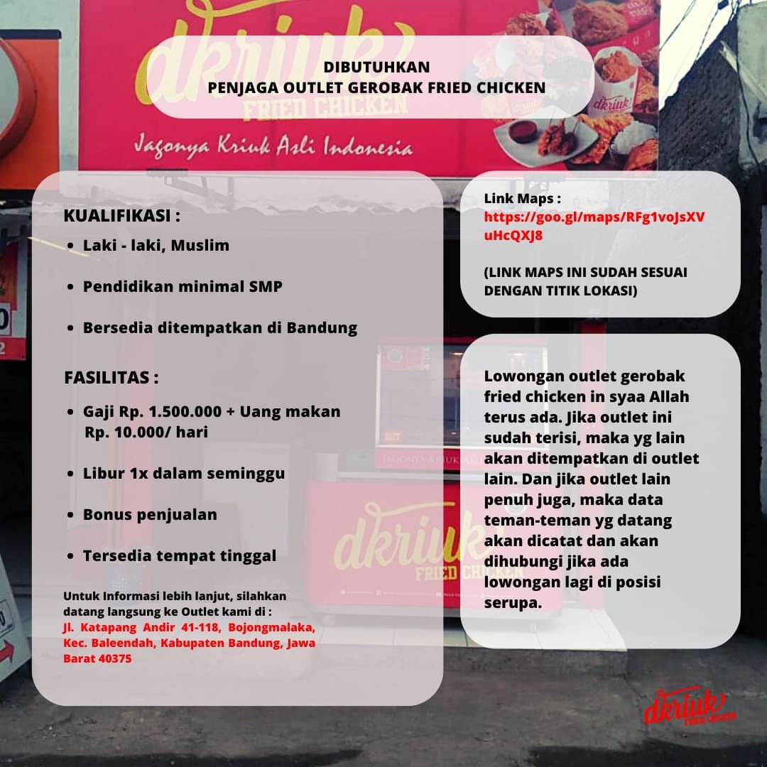 PENJAGA OUTLET GEROBAK FRIED CHICKEN | AtmaGo