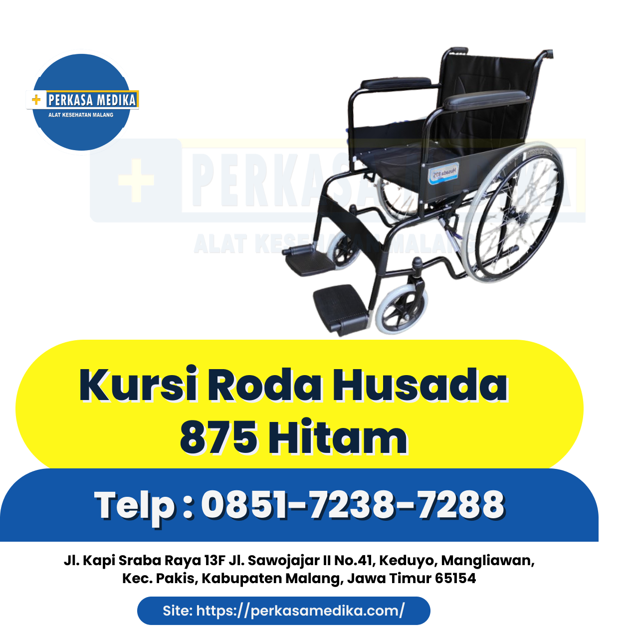 Terbaik Kursi Roda Husada 875 Hitam Terjangkau di Perkasamedika Malang ...