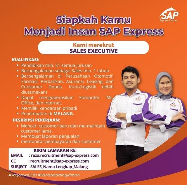 SALES EXECUTIVE SAP EXPRESS MALANG | AtmaGo
