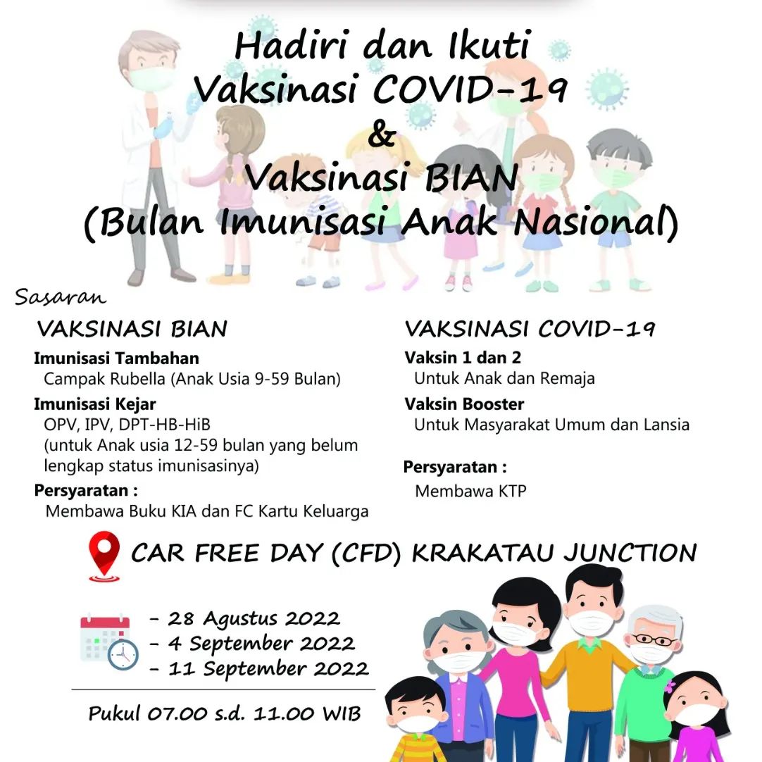 Vaksinasi COVID-19 dan Bulan Imunisasi Anak - CFD Krakatau Junction ...