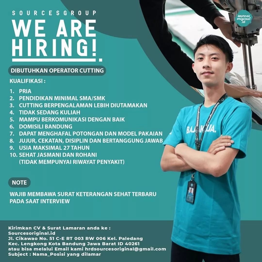 DIBUTUHKAN OPERATOR CUTTING | AtmaGo