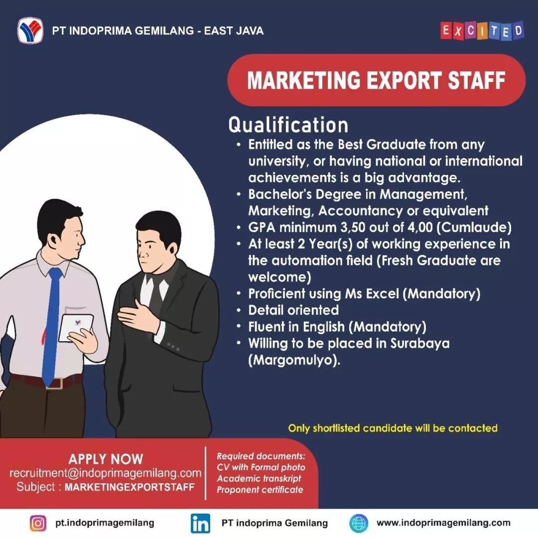 MARKETING EXPORT STAFF | AtmaGo