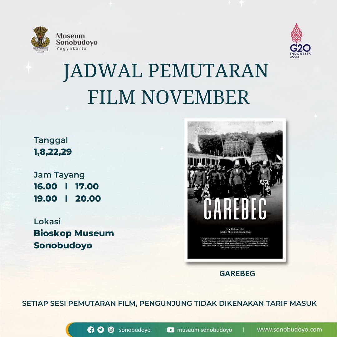 Jadwal Penayangan Filem Dokumenter Museum Sonobudoyo - November 2022 ...