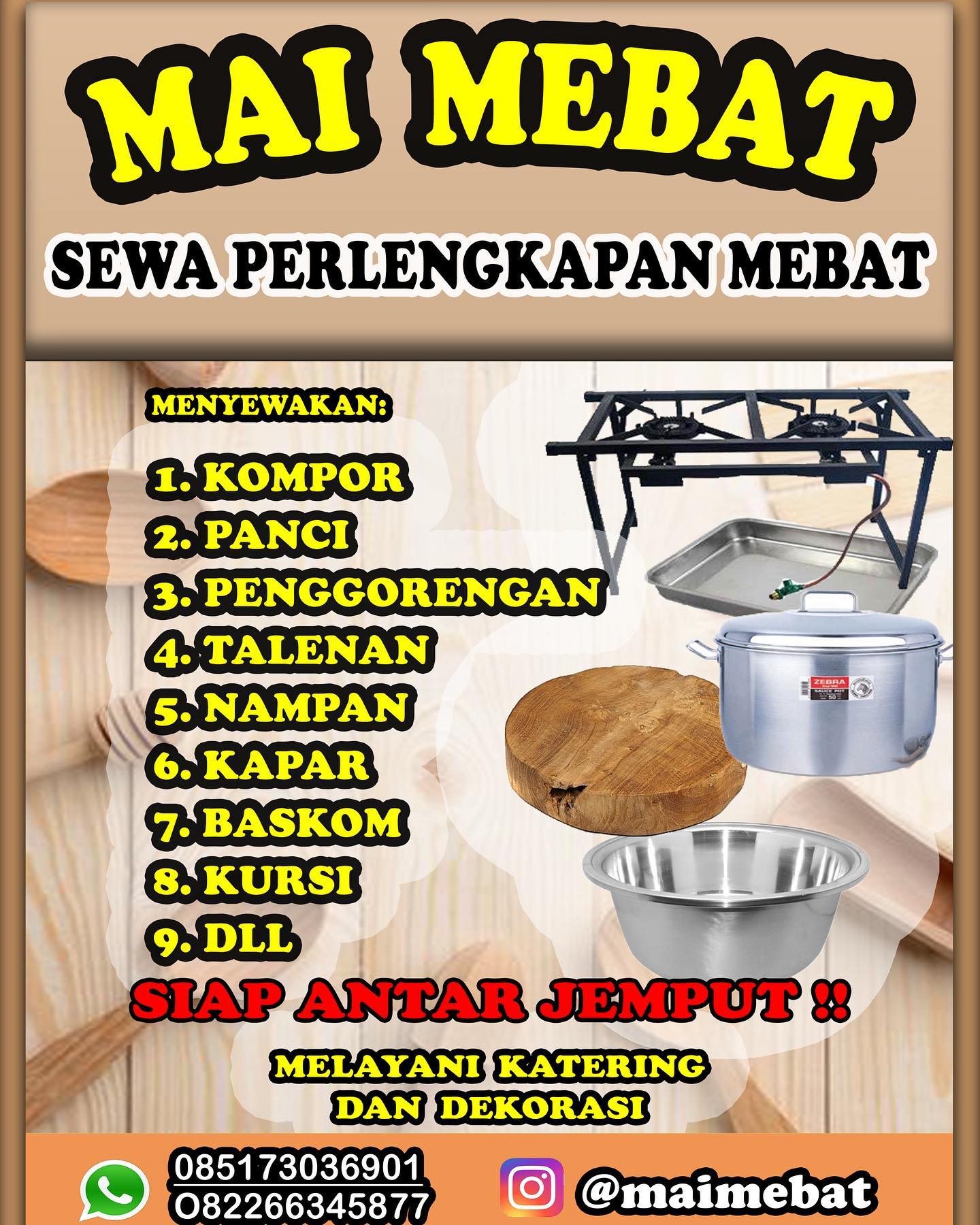 Sewa Alat dan Perlengkapan Pesta Mebat Gianyar | AtmaGo