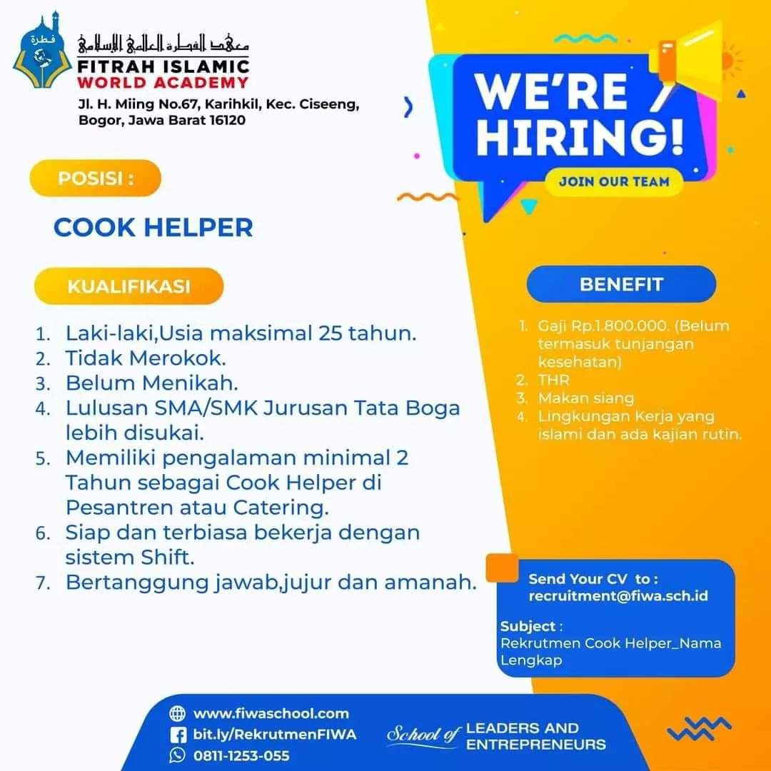 COOK HELPER | AtmaGo