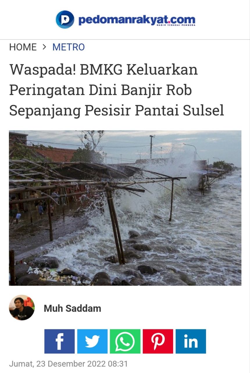 Waspada! BMKG Keluarkan Peringatan Dini Banjir Rob Sepanjang Pesisir Pantai Sulsel | AtmaGo
