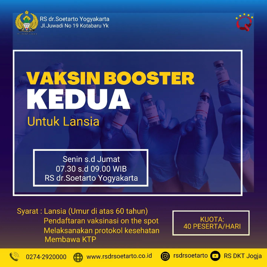 Vaksinasi Covid 19 Booster Kedua Untuk Lansia Rs Dr Soetarto Yogyakarta