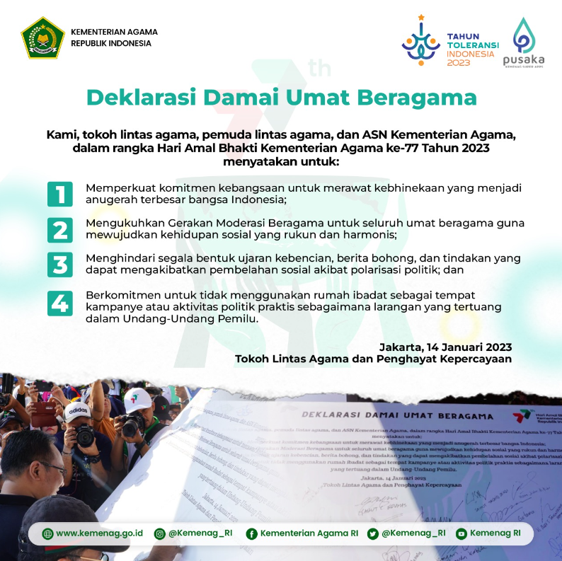 Deklarasi Damai Umat Beragama 2023 | AtmaGo