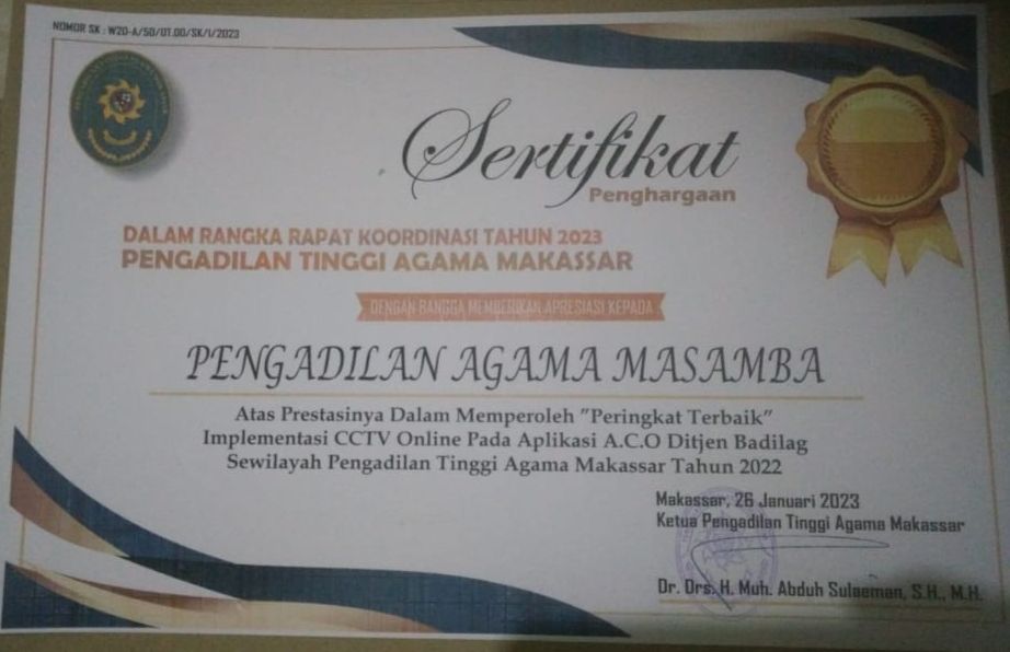 PA Masamba raih dua Award sebagai satker terbaik | AtmaGo