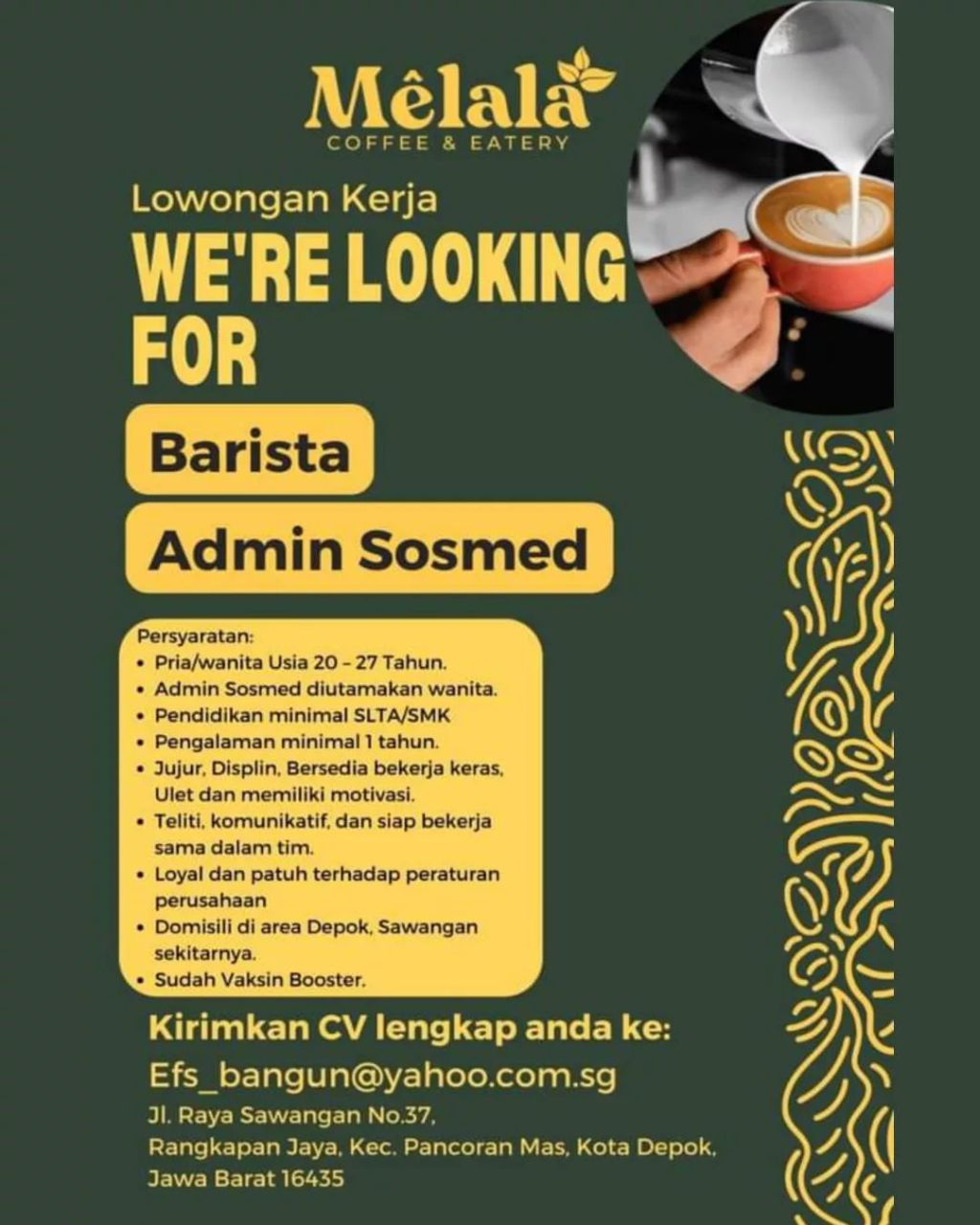 Barista Dan Admin Sosmed Atmago