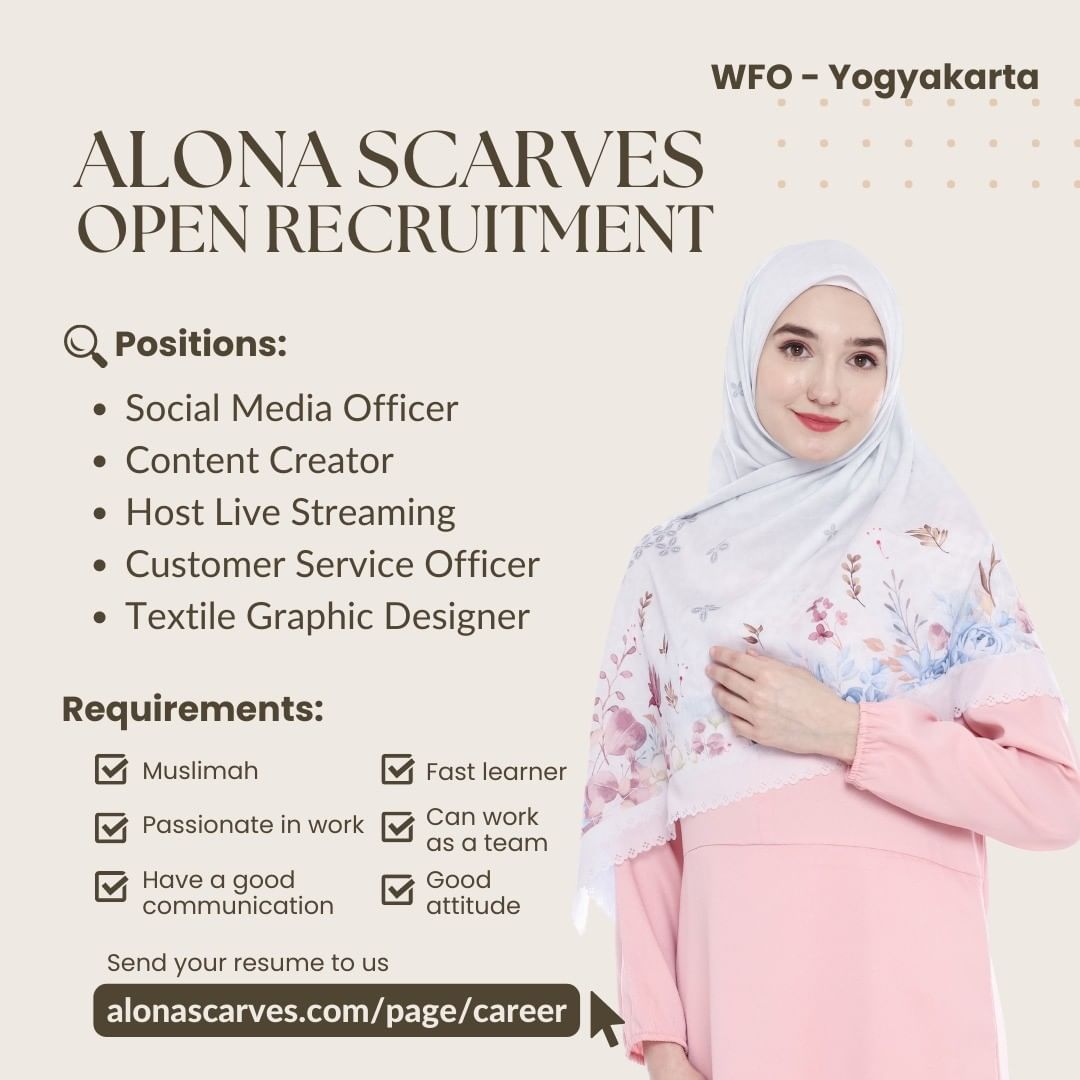 Social Media Officer, Content Creator, Host Live Streaming, CS Officer, Textile Graphic Designer ...