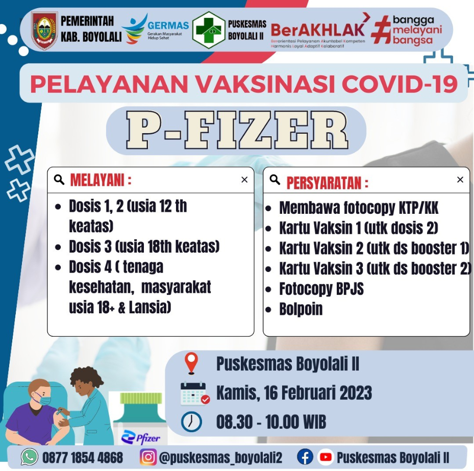 Vaksinasi Covid 19 Puskesmas Boyolali Ii 16 Februari 2023 Atmago