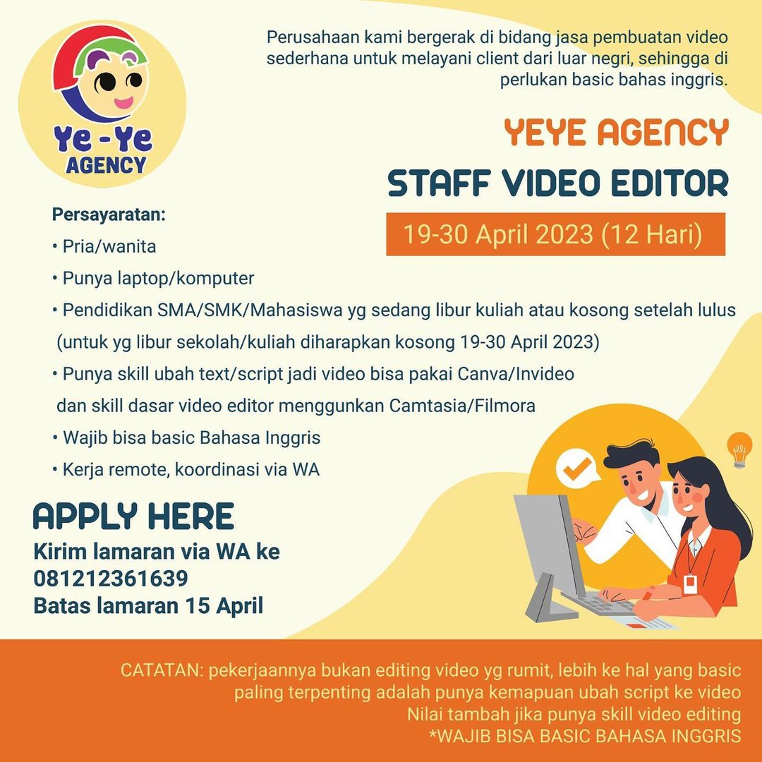 STAFF VIDEO EDITOR | AtmaGo