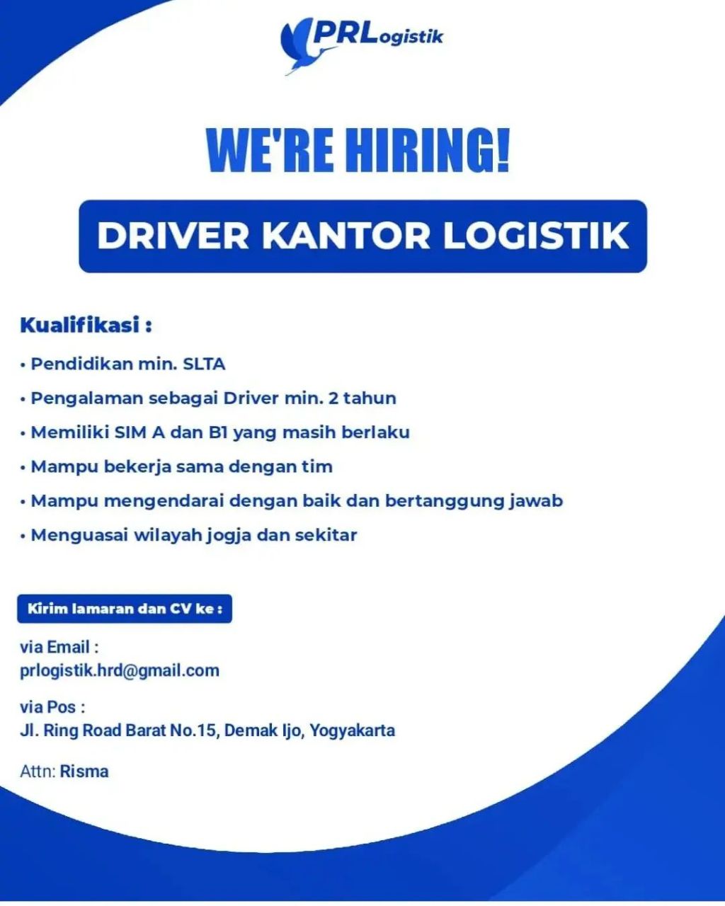 DRIVER KANTOR LOGISTIK | AtmaGo