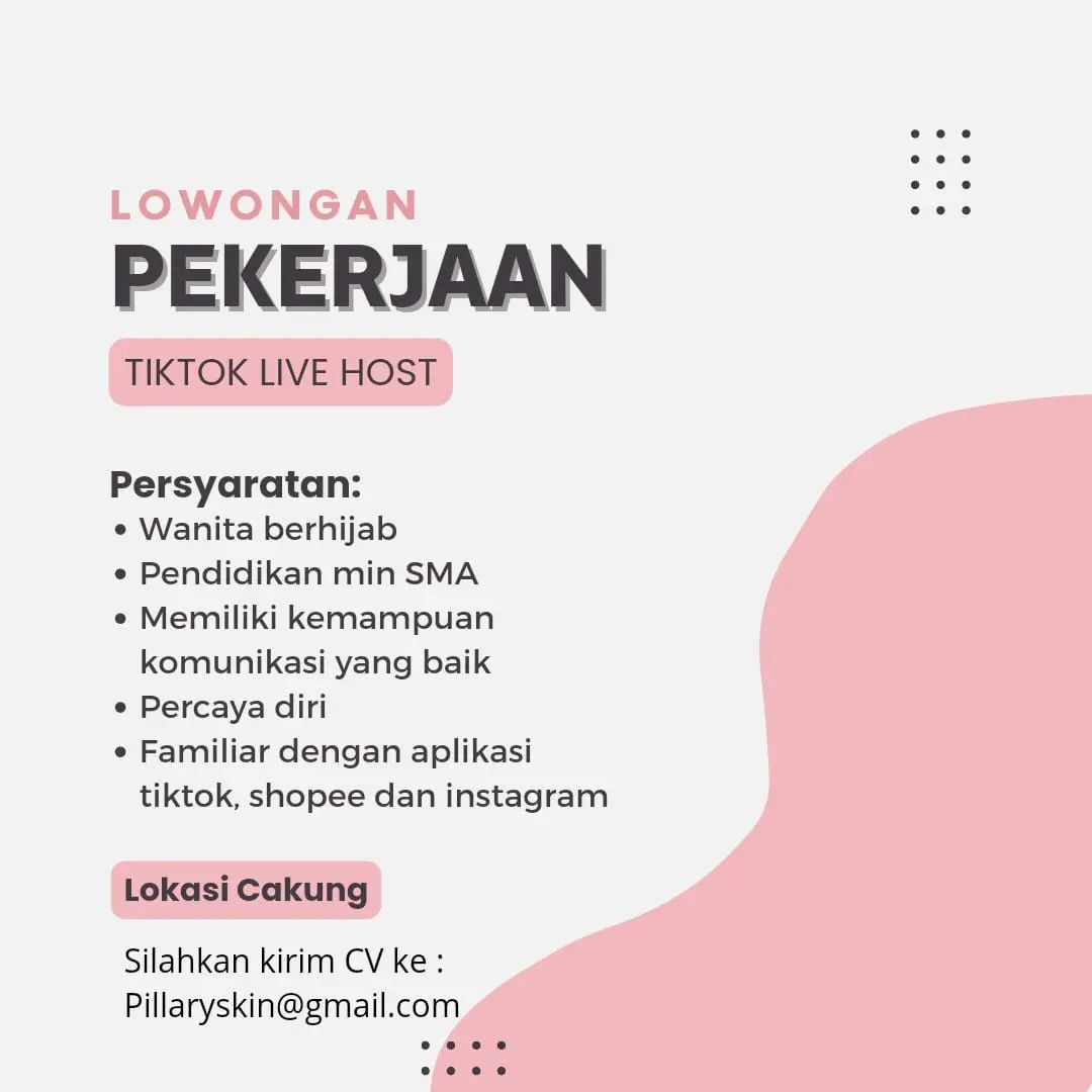 TIKTOK LIVE HOST - Perempuan | AtmaGo